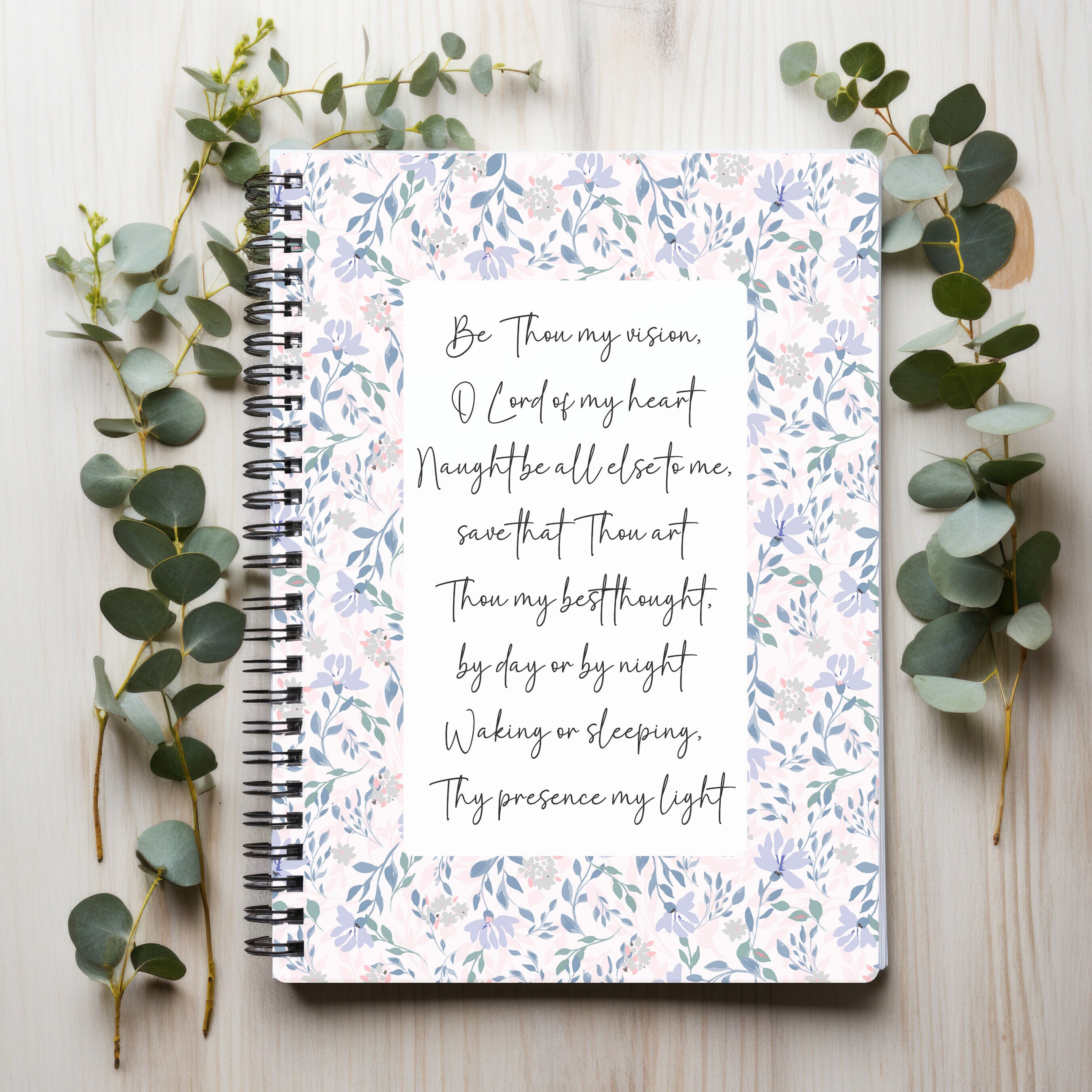 Be Thou My Vision Hymn Spiral Notebook, Floral Notebook for Women ...