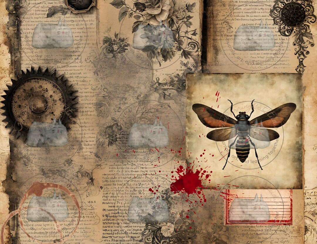 Grungy Vintage Entomology (digital Paper Set) - Etsy
