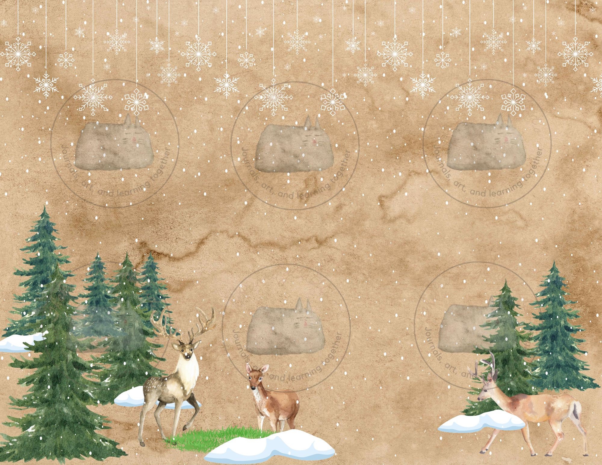 Christmas and Winter Scenes Digital Papers for Your Journals - Etsy