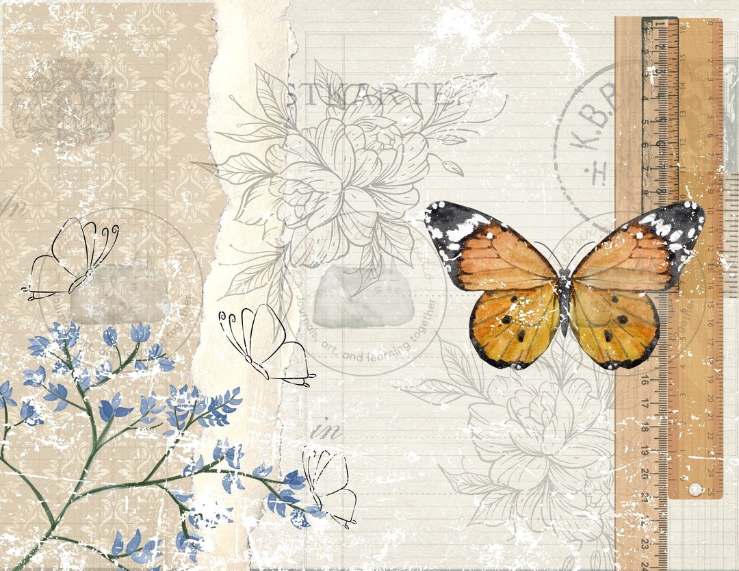 Butterfly Vintage Paper Set (digital Paper Set) - Etsy