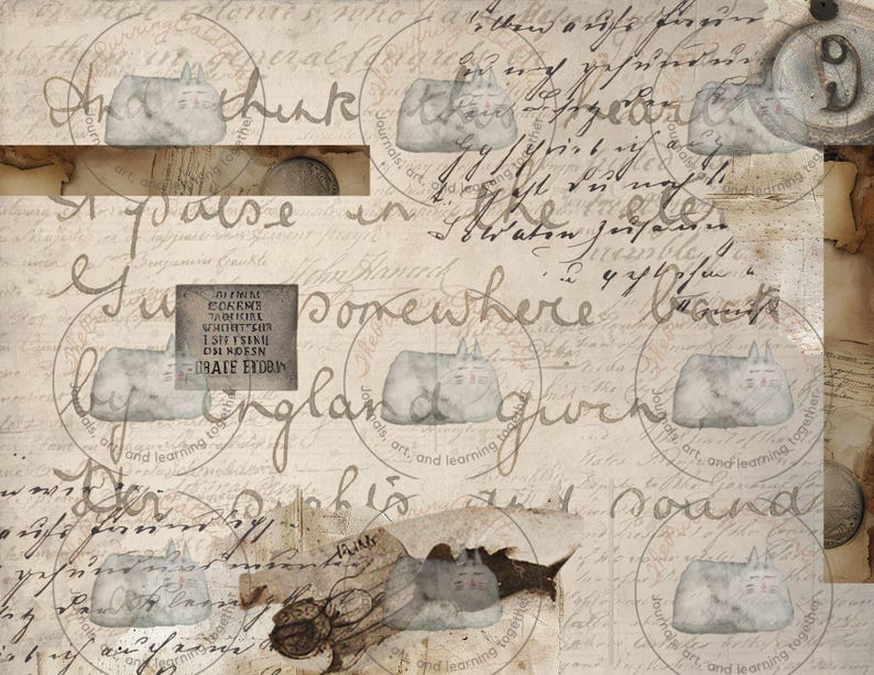 Vintage Wallpapers & Script (digital Paper Set) - Etsy