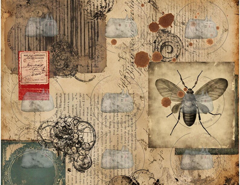 Grungy Vintage Entomology (digital Paper Set) - Etsy