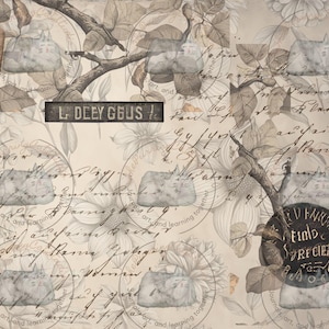 Vintage Wallpapers & Script (digital Paper Set) - Etsy