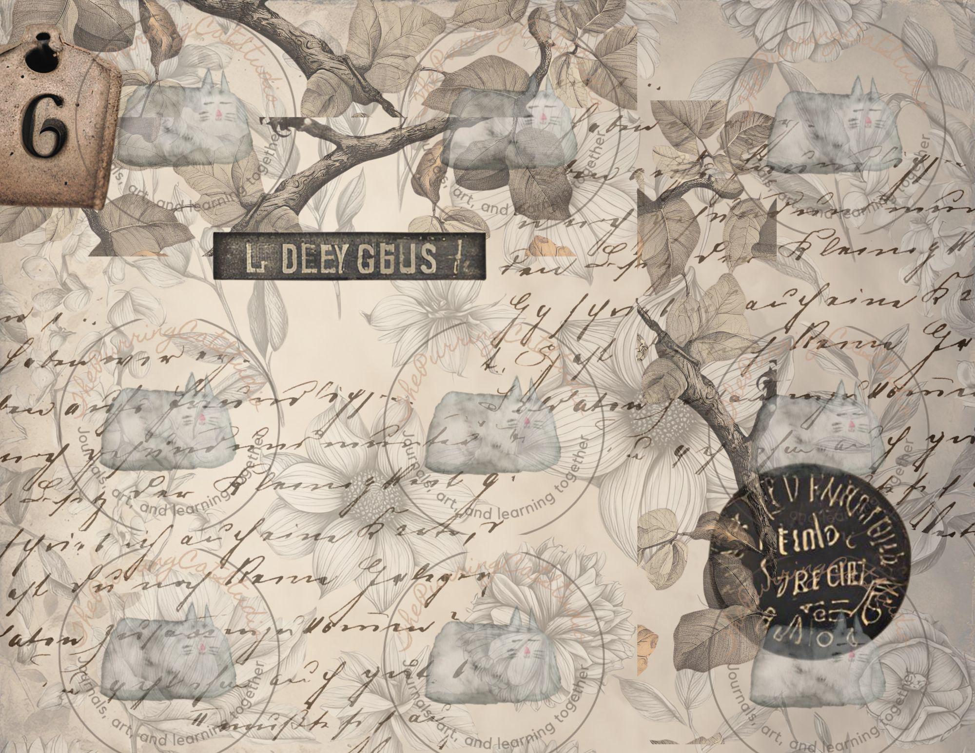 Vintage Wallpapers & Script (digital Paper Set) - Etsy