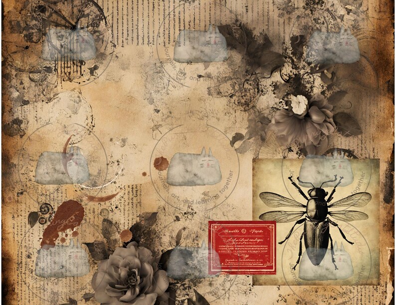 Grungy Vintage Entomology (digital Paper Set) - Etsy