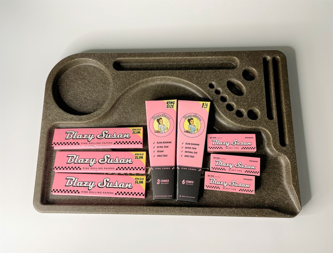 Blazy Susan Premium Hemp Tray Gift Set Genuine Tray Papers - Etsy
