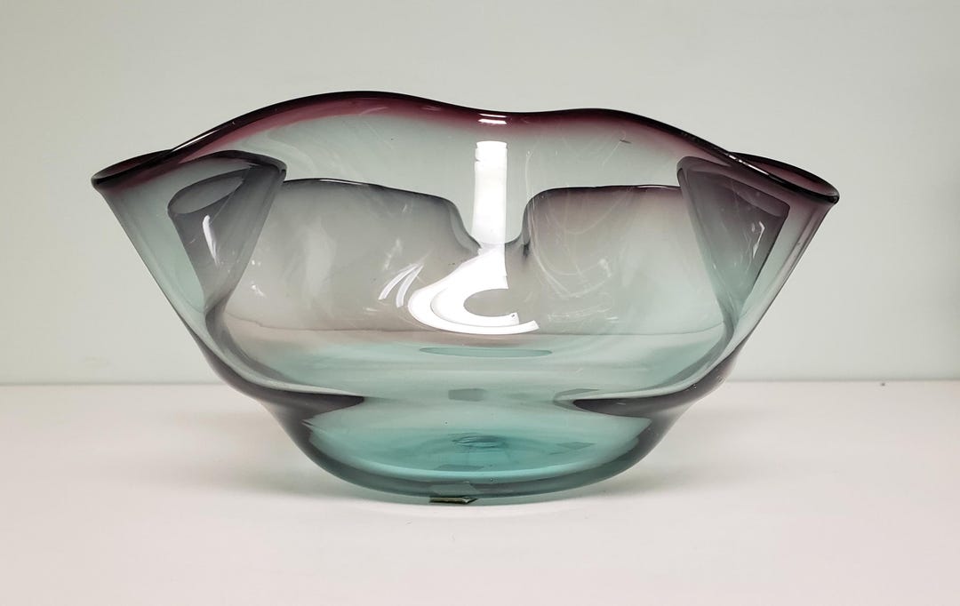 Salamandra Art Glass Lobed Console Bowl - Etsy