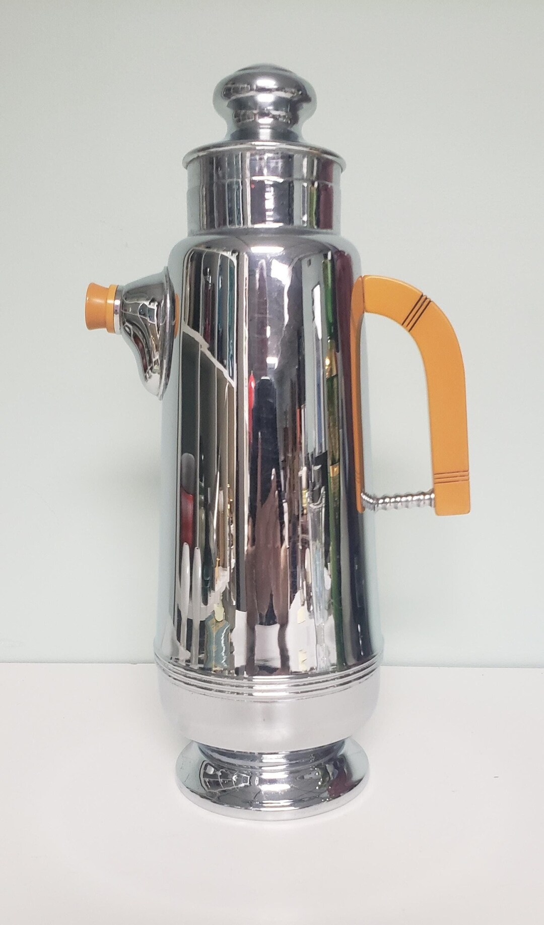 Chrome Art Deco Cocktail Shaker London & Brighton LB Bakelite Handle - Etsy