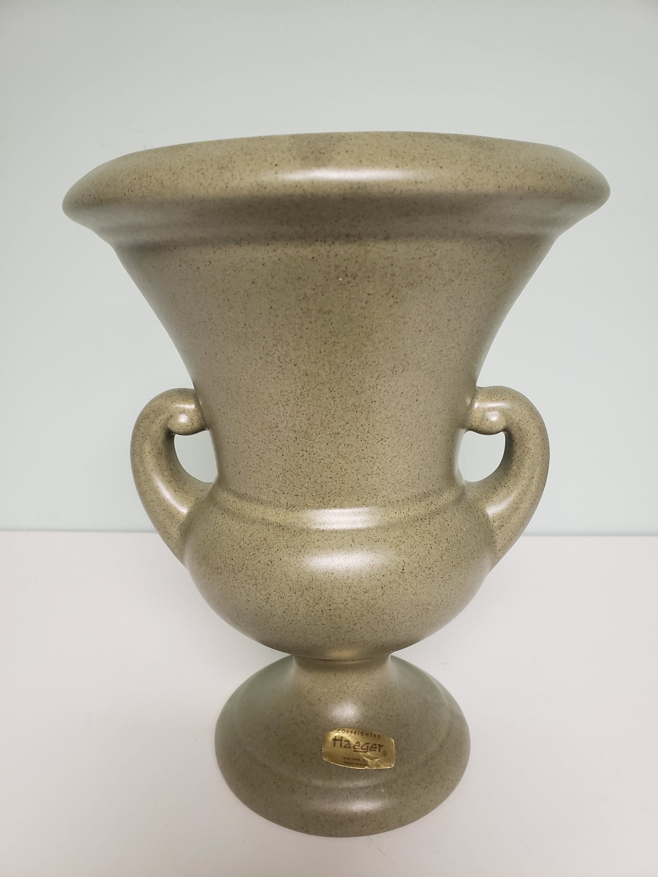 Haeger Green Urn Trophy Flower Vase - Etsy