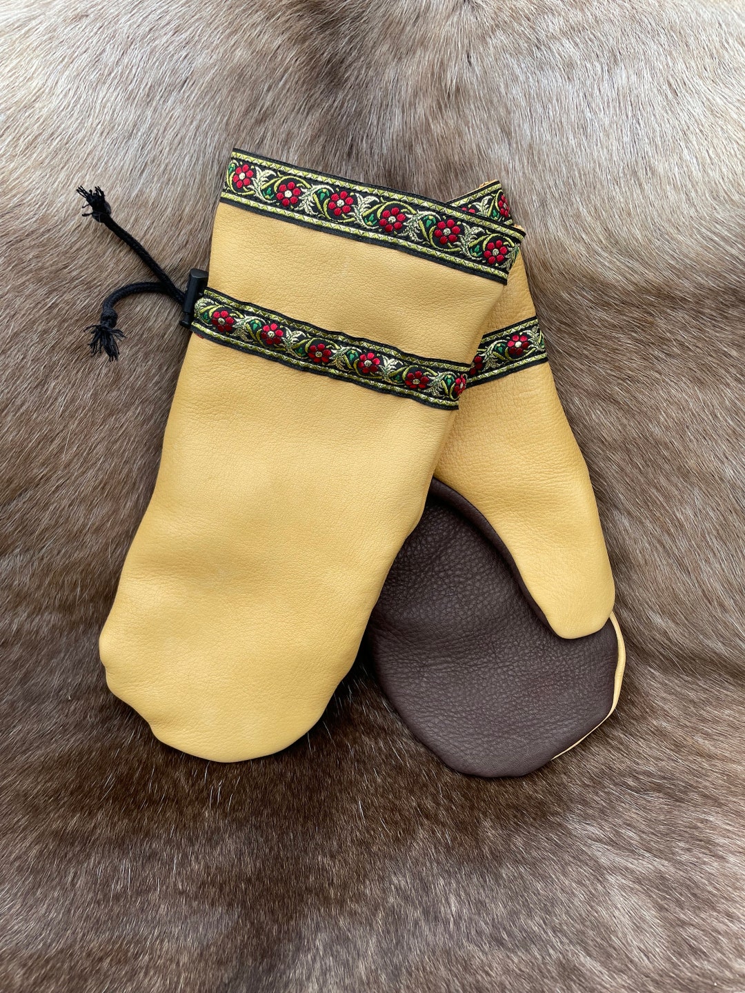 Tan and Chocolate Brown Chopper Mittens Womens M/L Handmade - Etsy