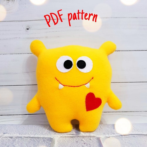 Monster Doll Pdf Sewing Pattern Halloween Softie Stuffed Toy - Etsy