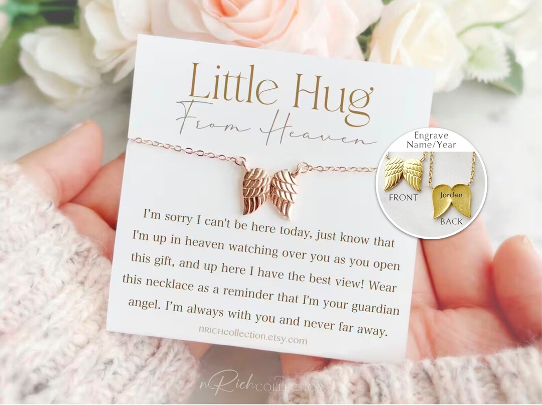 Hug From Heaven Gift From Angel Wings Necklace Gift From Heaven ...