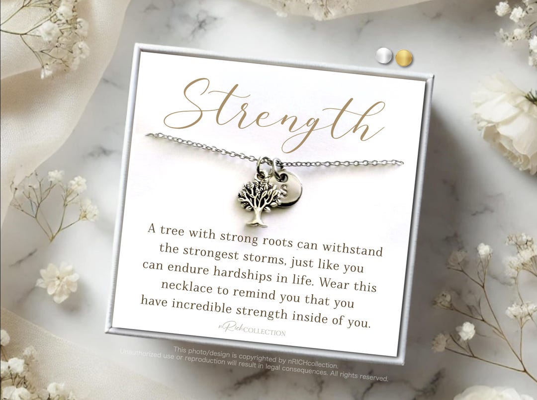 Strength Necklace, Tree Necklace, Healing Jewelry, Motivational Gift ...
