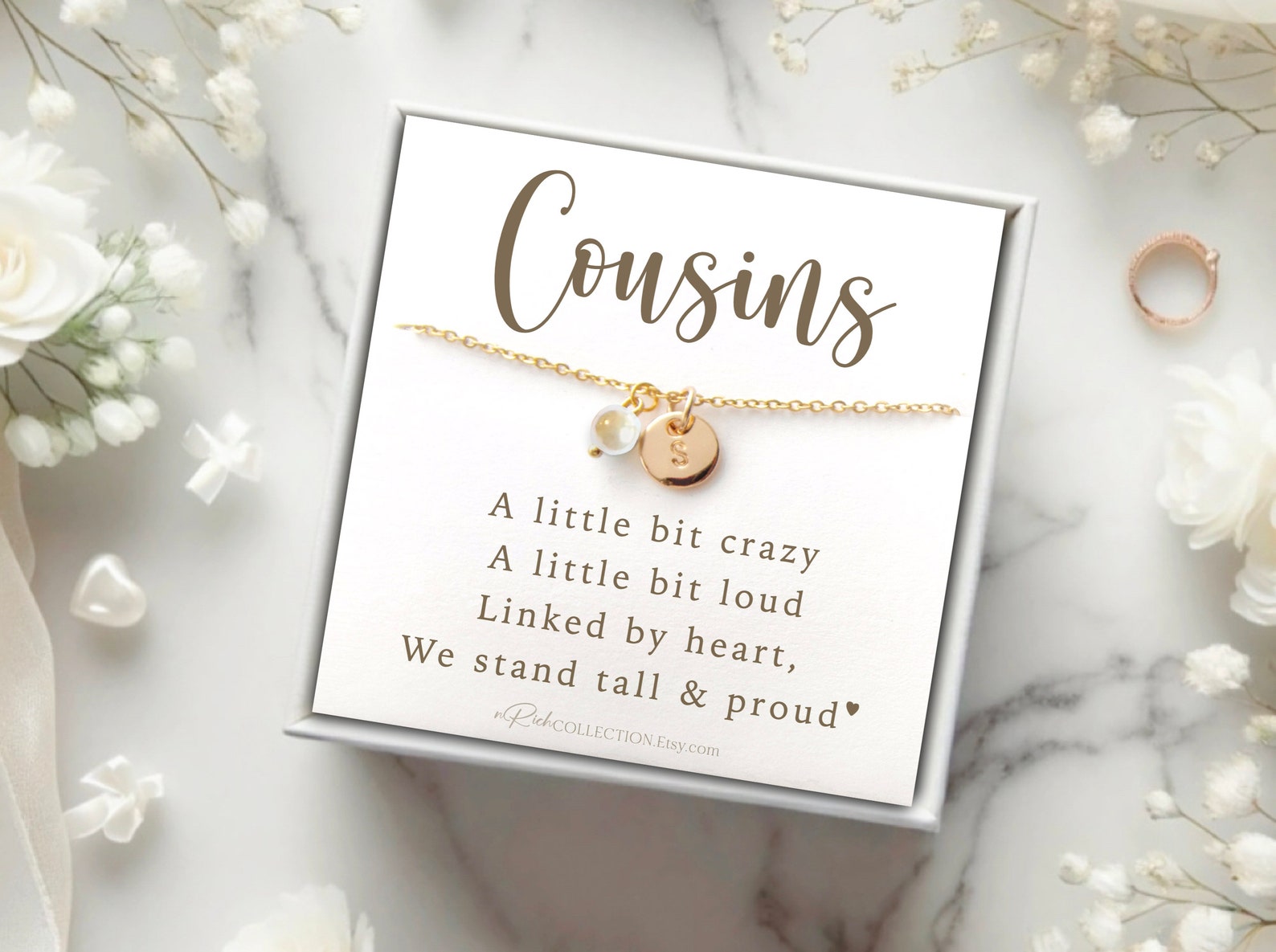 Cousin Necklace Gift Pearl Necklace Custom Name Necklace Funny Cousin ...