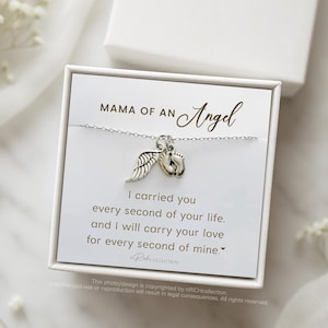 Mama of an Angel Necklace Gift for Miscarriage Mom Infant Loss Still ...