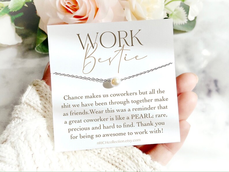 Work Bestie Necklace Gift for Coworker Gift Work Best Friend - Etsy