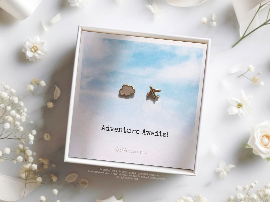 Cloud Airplane Stud Earrings Adventure Awaits Fly High Reach for Your ...