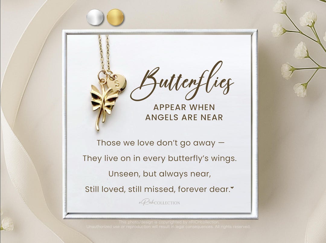 Swallowtail Butterfly Necklace Memorial Remembrance Jewelry for Loss of ...