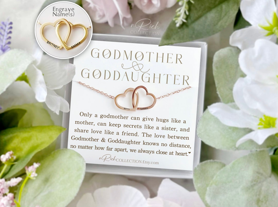 Godmother Goddaughter Necklace With Card Two Asymmetrical - Etsy