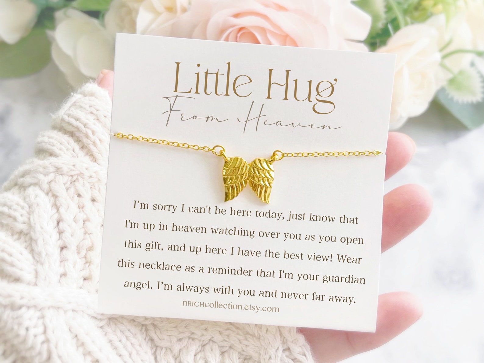 Hug From Heaven Gift From Angel Wings Necklace Gift From - Etsy