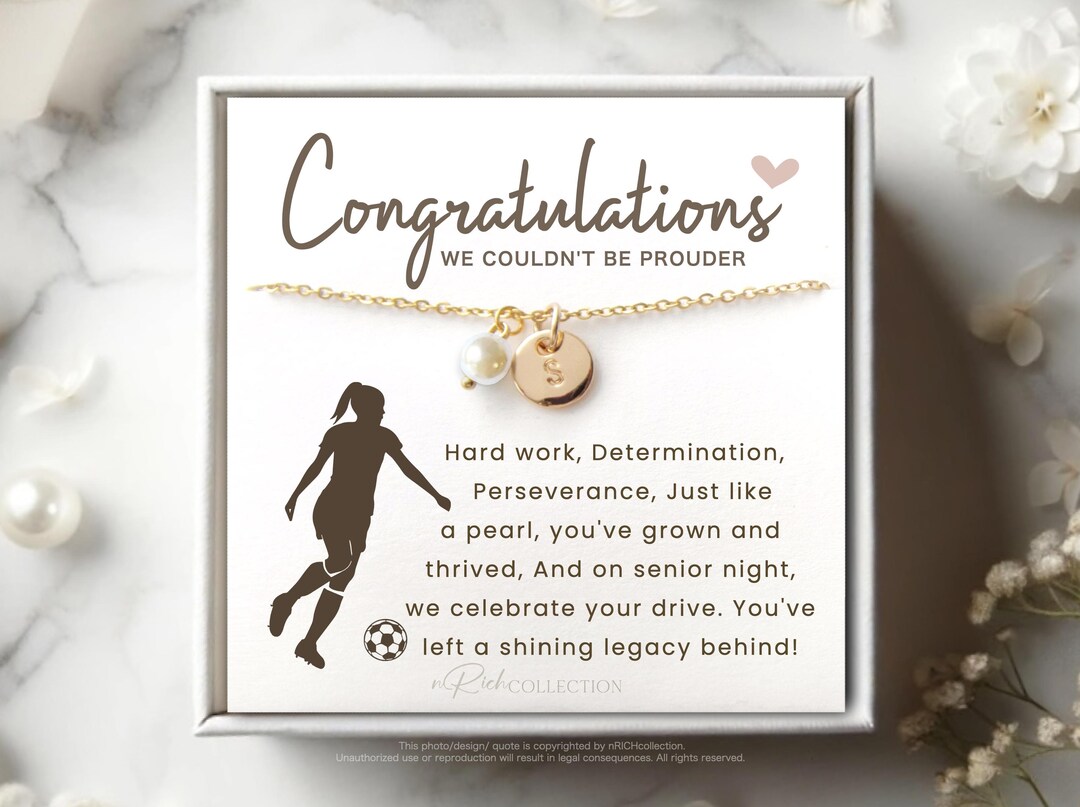 Female Soccer Senior Night Gift - Personalized Soccer Necklace - Soccer ...