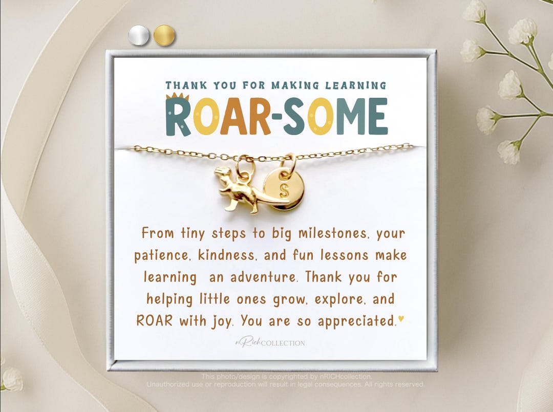 Teacher Gift Dinosaur Thank You, Cute Appreciation Gift for Pre-k ...