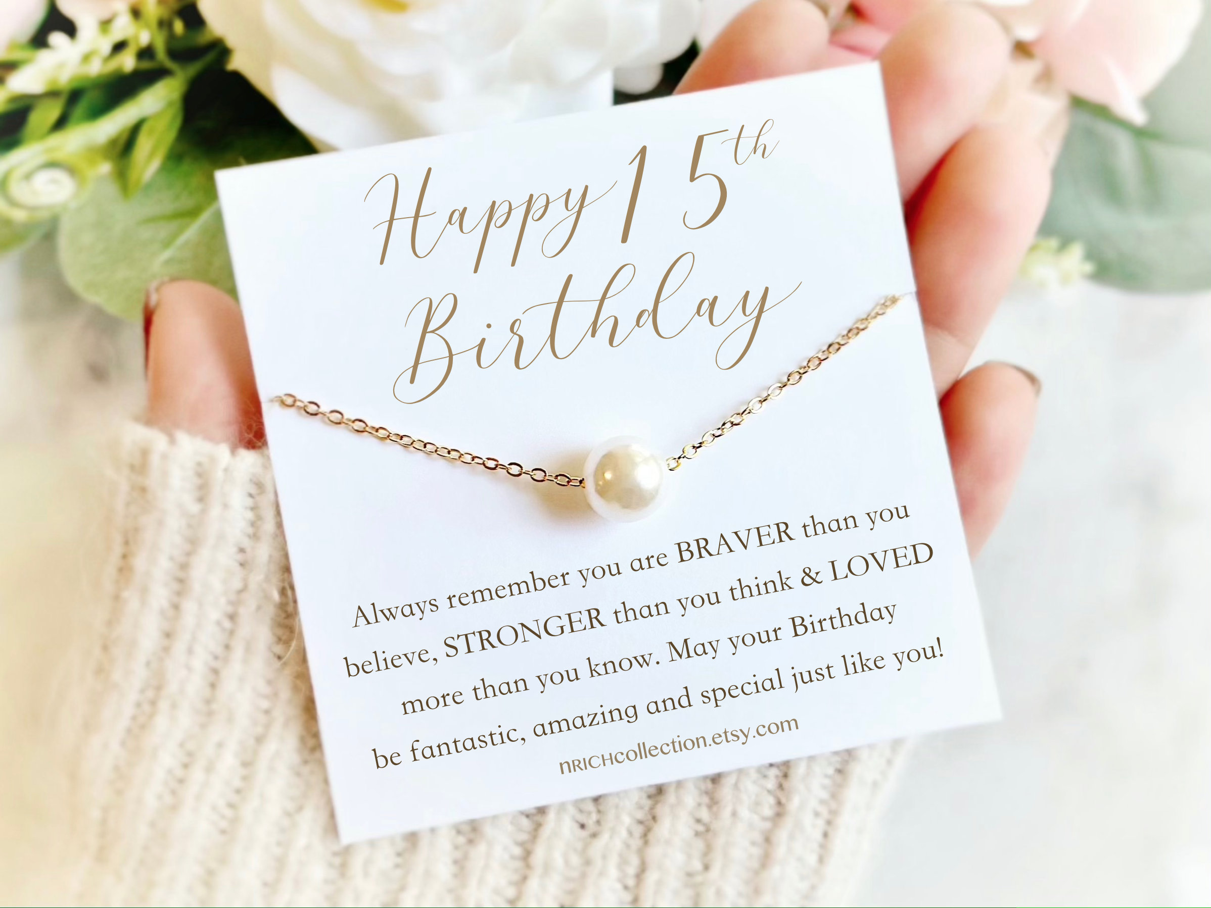 15th Birthday Gift for Girl 15 year old Gift Pearl Butterfly | Etsy