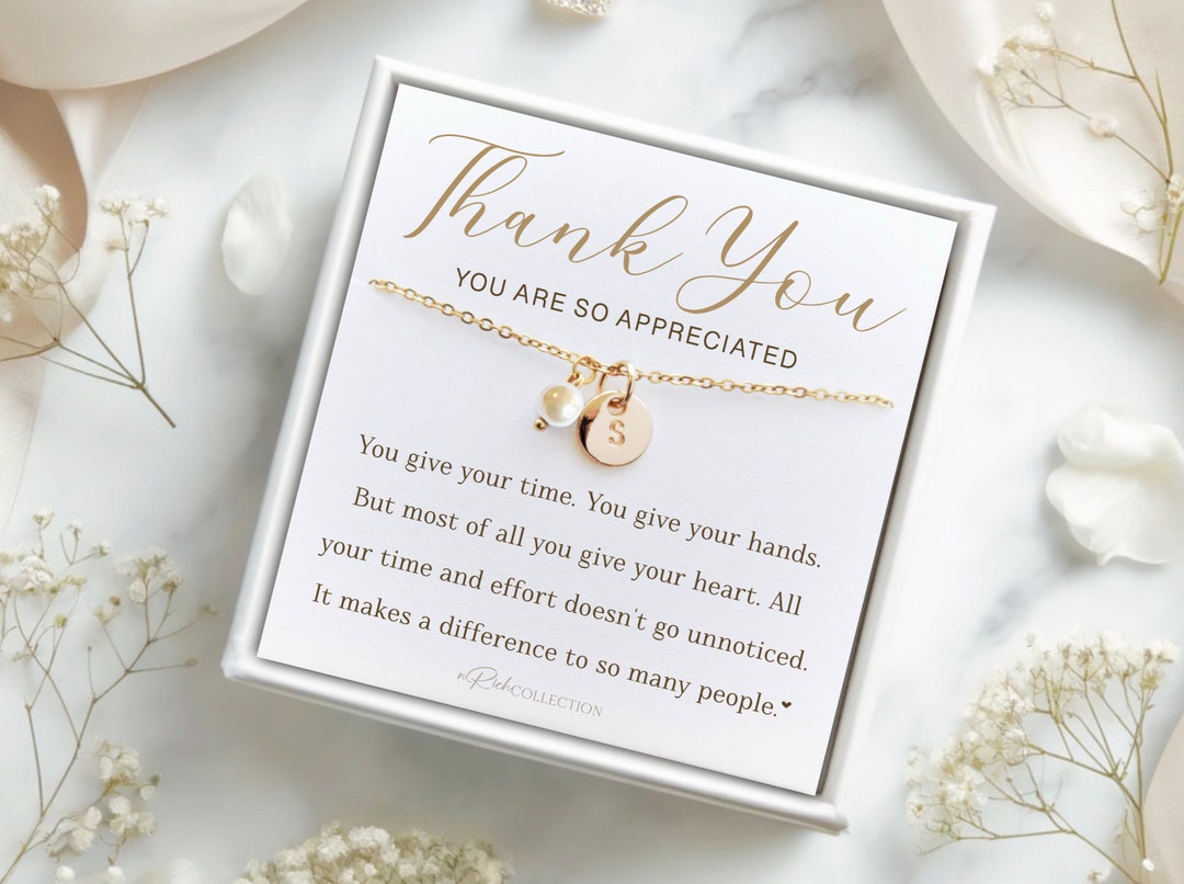 Personalized Thank You Gift Appreciation Gift Necklace With Card You so ...