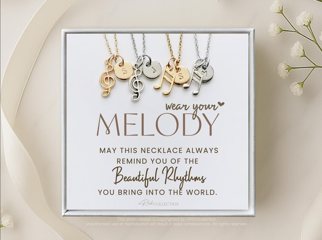 Music Teacher Gift, Music Gift, Music Note Necklace, Marching Band ...