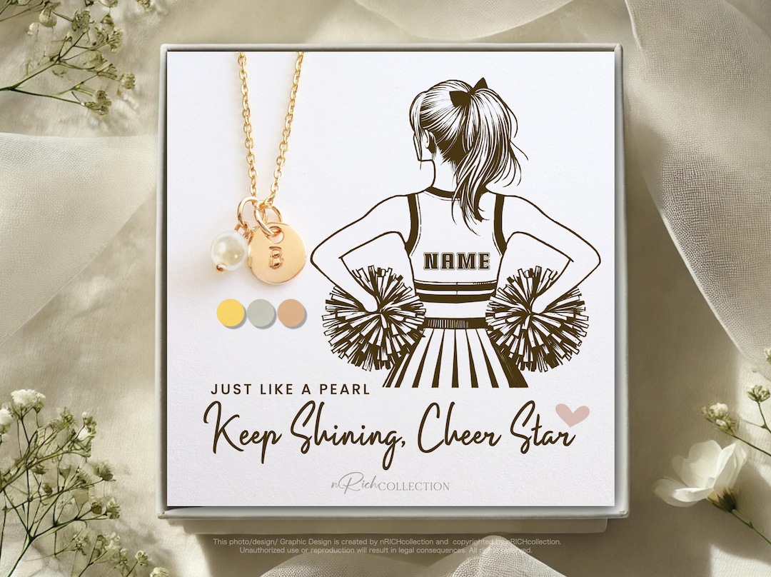 Personalized Cheerleader Gifts Custom Name Necklaces Pearl Necklace ...