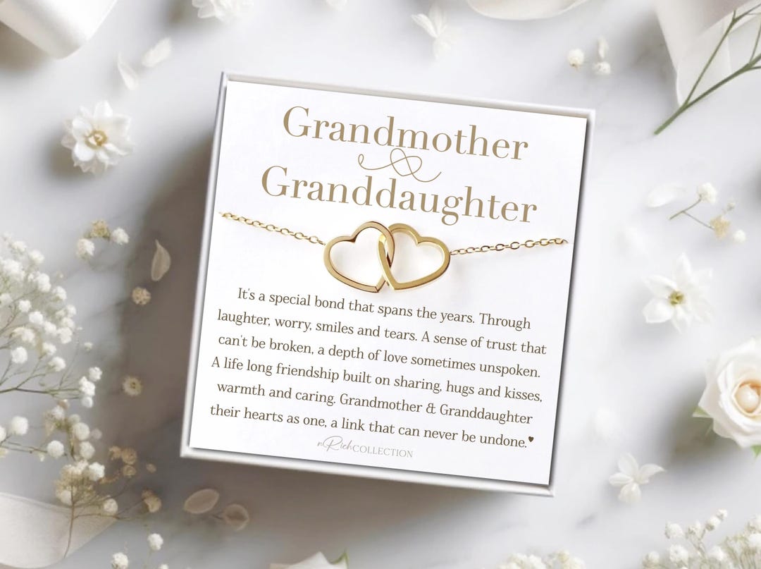 Personalized Grandmother Granddaughter Necklace Two Hearts Connected ...