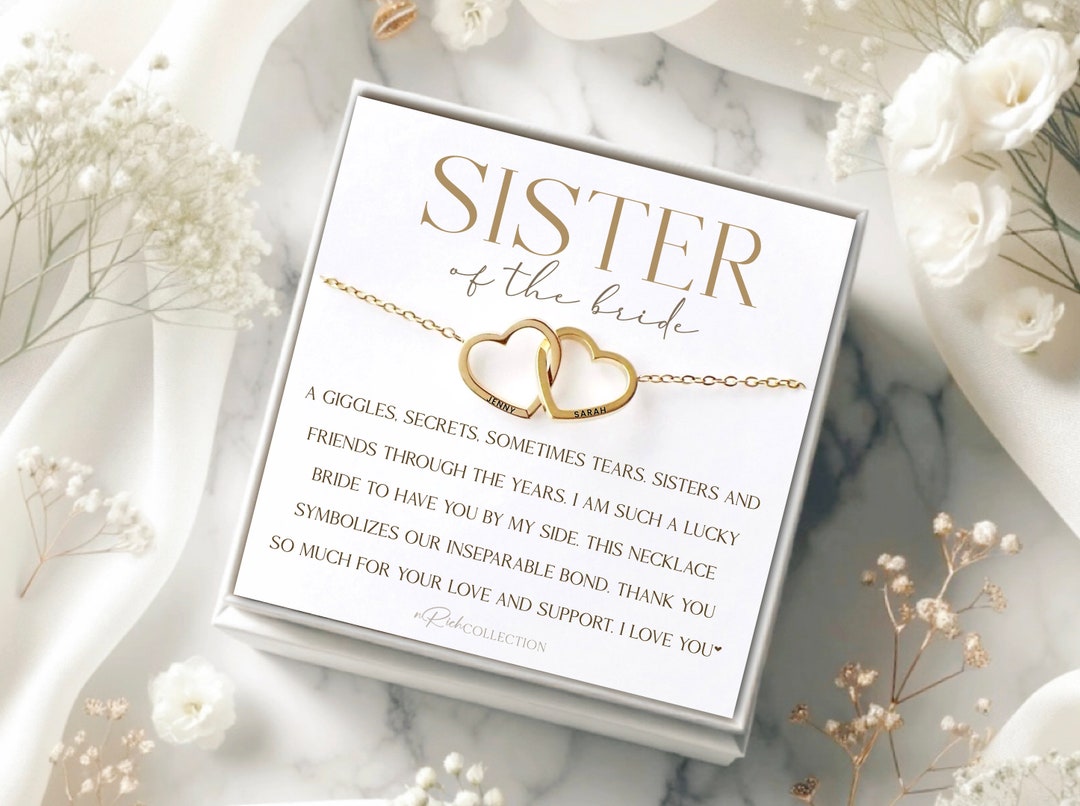 To My Sister on My Wedding Day Jewelry Gift for Sister of the Bride ...