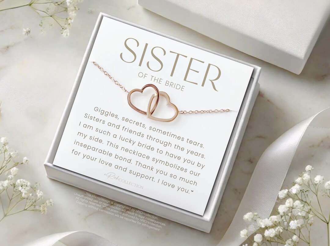 To My Sister on My Wedding Day Jewelry Gift for Sister of the Bride ...