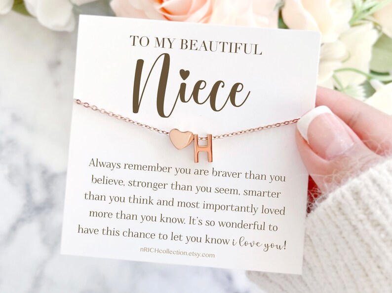 Initial Name Necklace Gifts for Niece From Aunt Niece Jewelry - Etsy