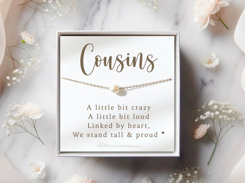 Cousin Necklace Gift Pearl Necklace Custom Name Necklace Funny Cousin ...