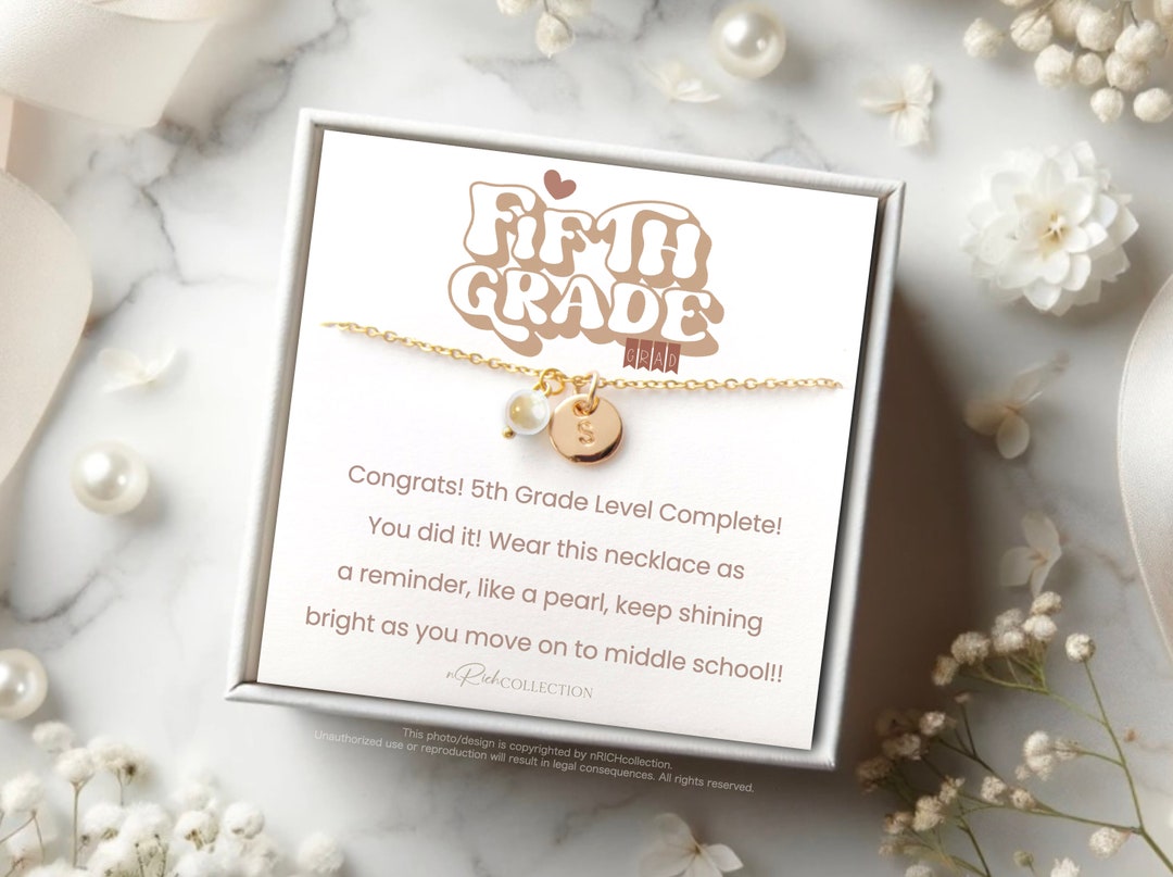 Personalized 5th Grade Graduation Necklace for 5th Graduation Necklace ...