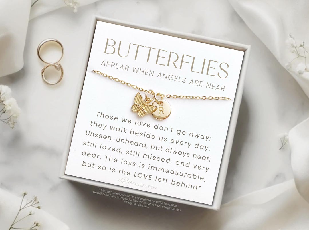Butterfly Necklace Gift | Sentimental Bereavement Jewelry Personalized ...