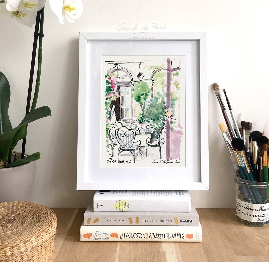 Ritz Paris - Paris Watercolor, Paris Art Print, Paris Wall Art, Paris ...