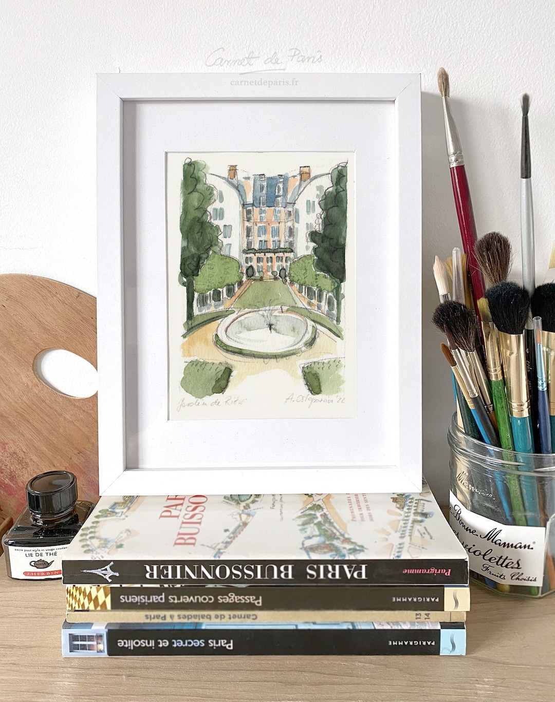 Jardin Du Ritz - Paris Watercolor, Paris Art Print, Paris Wall Art ...