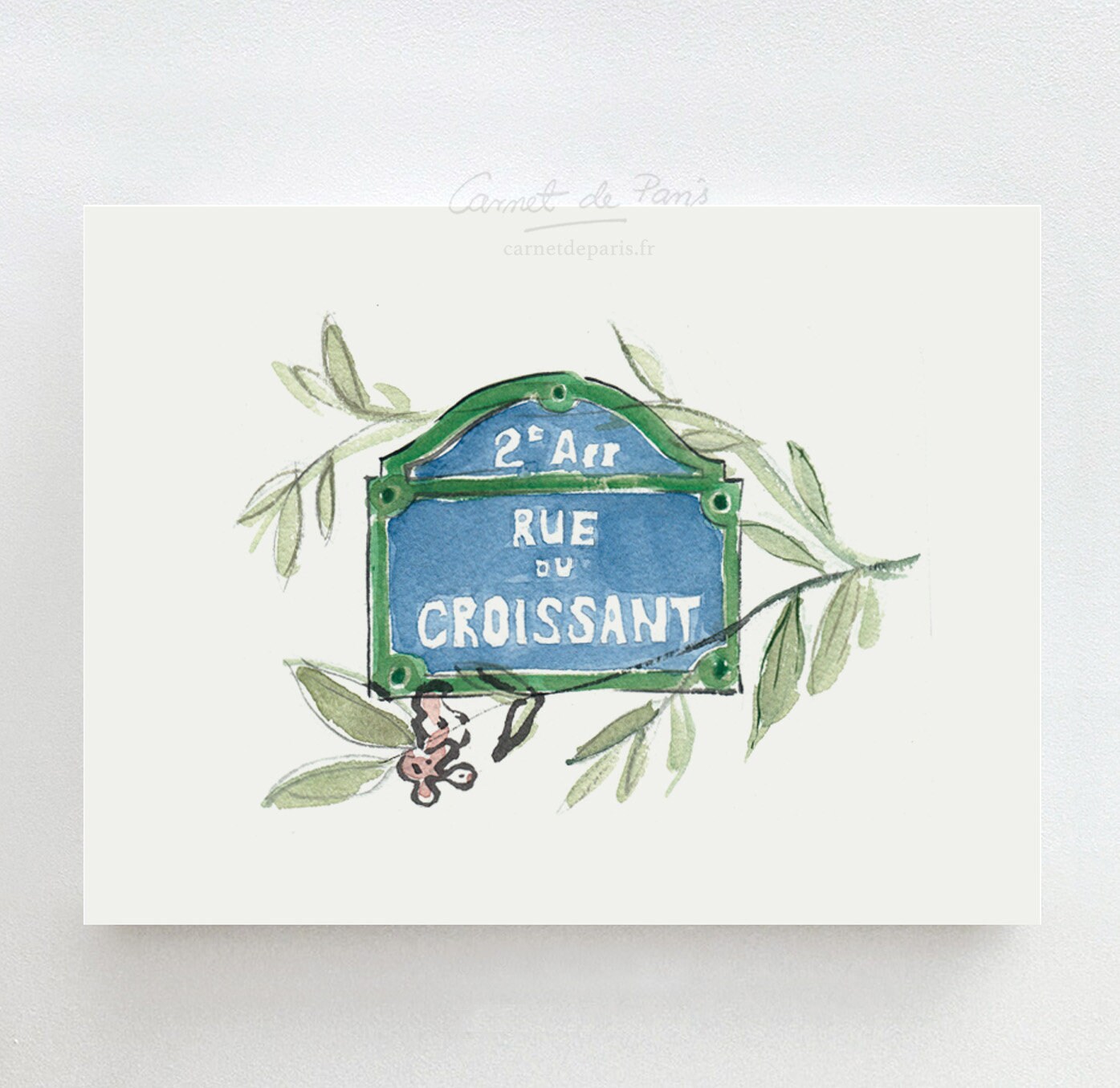 Rue Du Croissant Paris Watercolor Paris Art Print Paris - Etsy