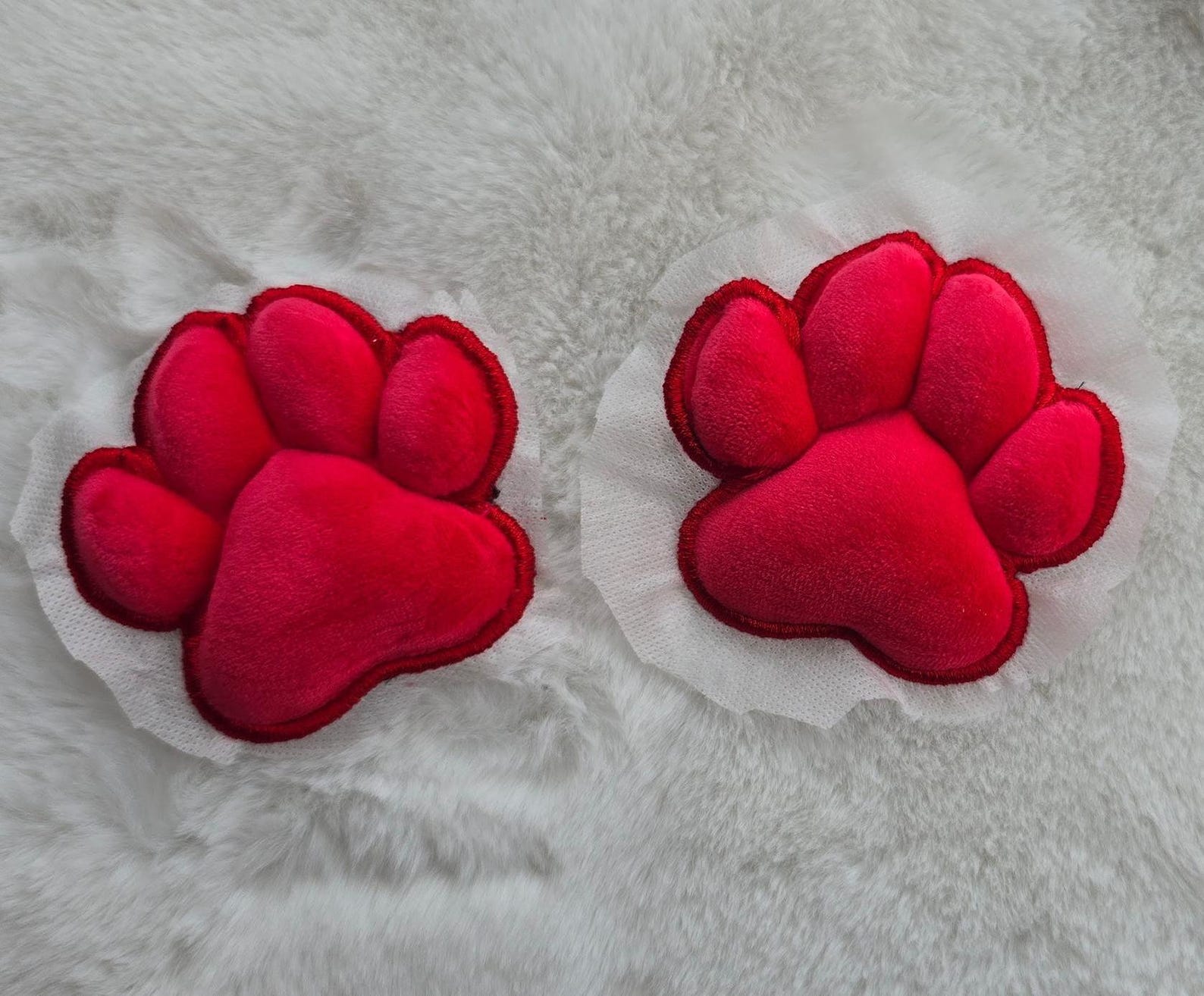 Plush Red Paw Pad Bean Cat Style Stuffed Mochi for Furry Socks Gloves ...