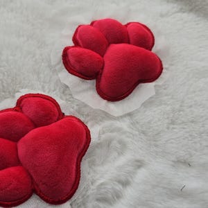 Plush Red Paw Pad Bean Cat Style Stuffed Mochi for Furry Socks Gloves ...