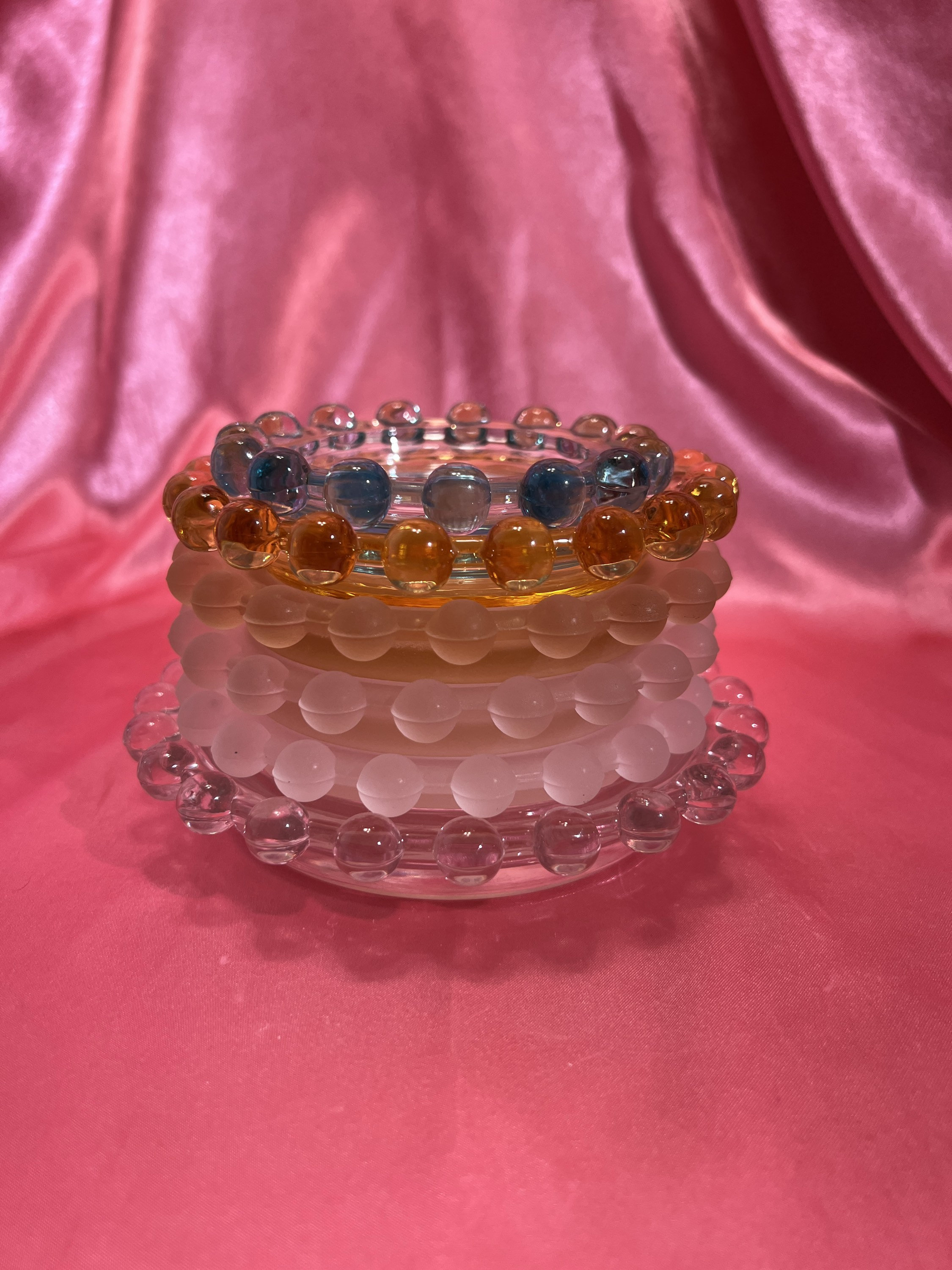 Variety of Vintage Boopie Glass Ashtrays, Frosted Candlewick Imperial ...