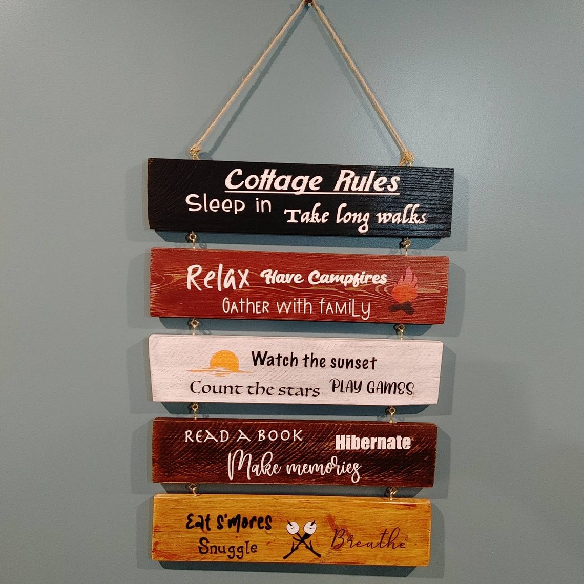 Cottage Rules Sign | Etsy