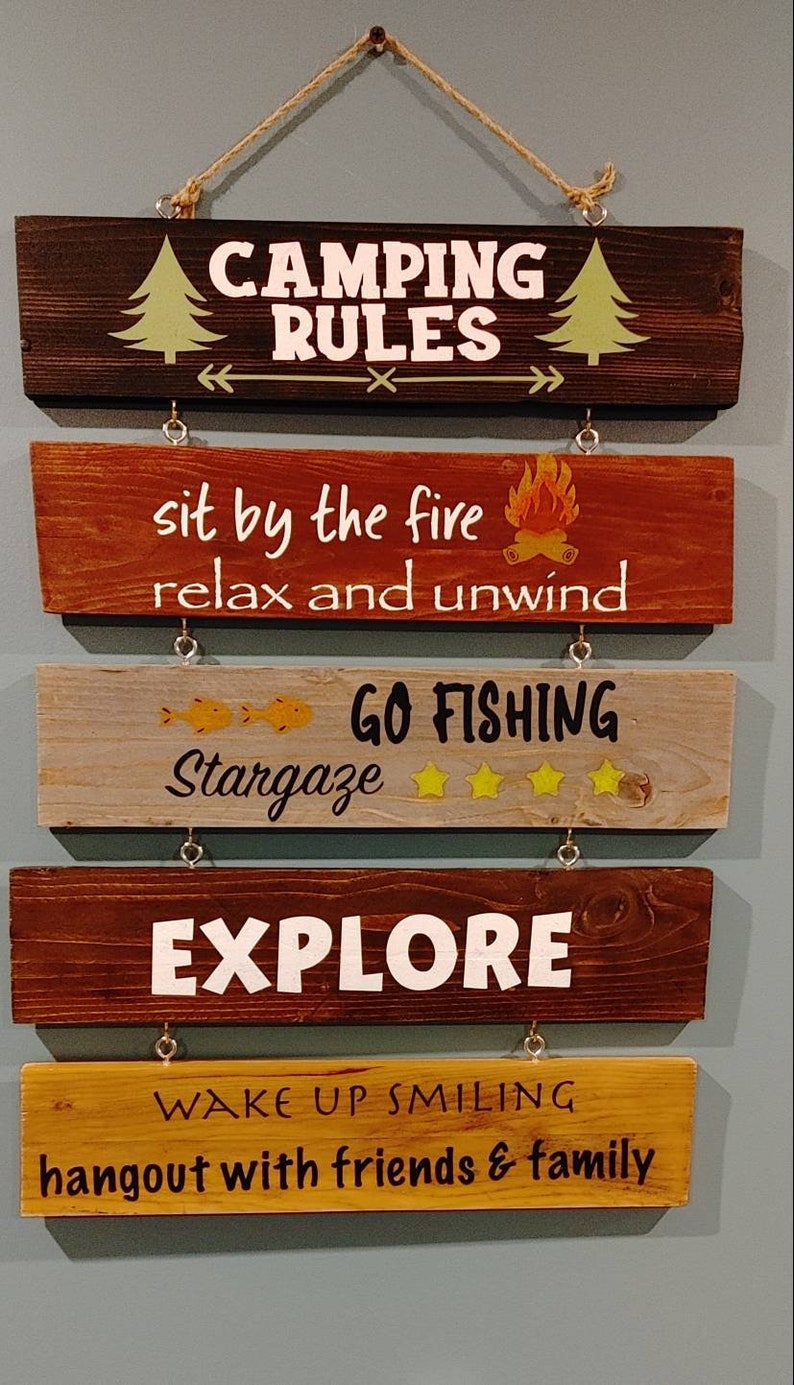 Camping Rules Sign - Etsy Canada