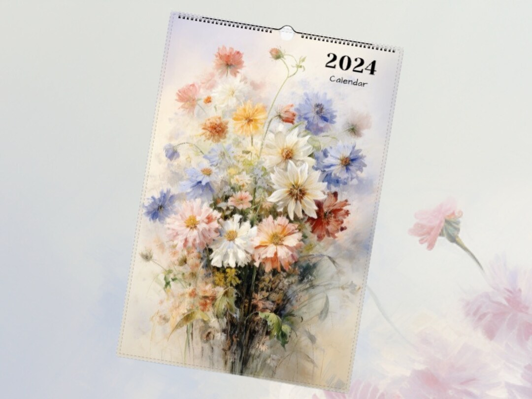 2024 Wall Calendar, Wire-binding Vertical 11 X 16.5, 12 Pastel ...