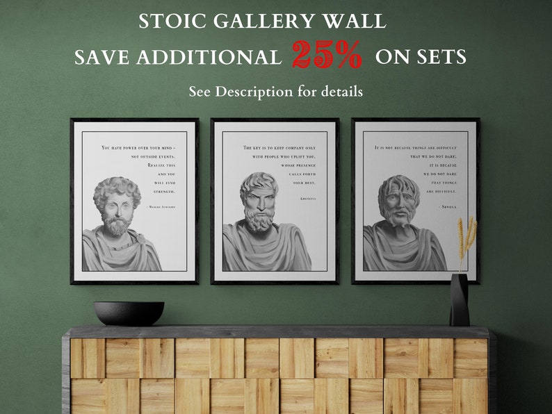 Epictetus Hand-drawn Portrait Philosophy Quote Stoicism - Etsy