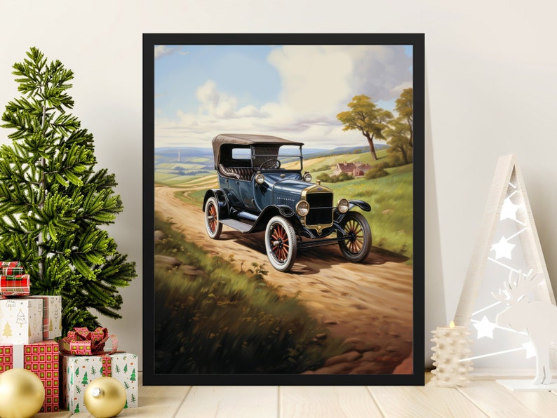 Printable Artwork - Classic Ford Model T Watercolor Painting, Vintage ...