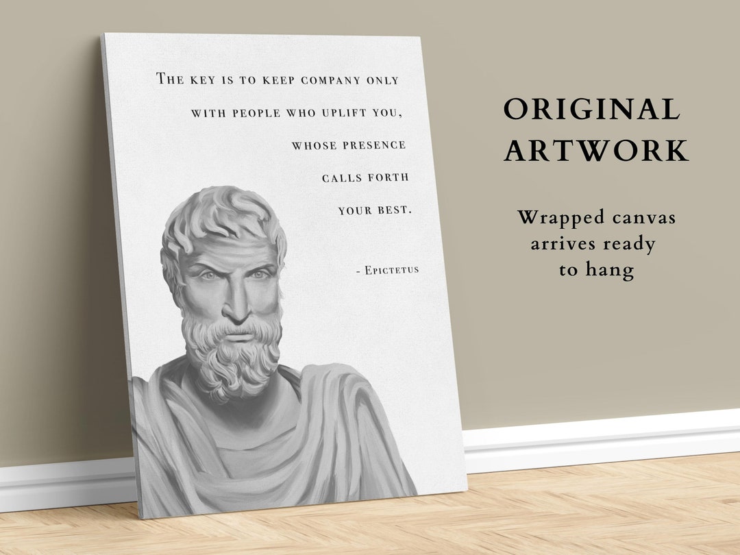 Epictetus Hand-drawn Artwork, Wrapped Canvas, Epictetus Quote, Ancient ...
