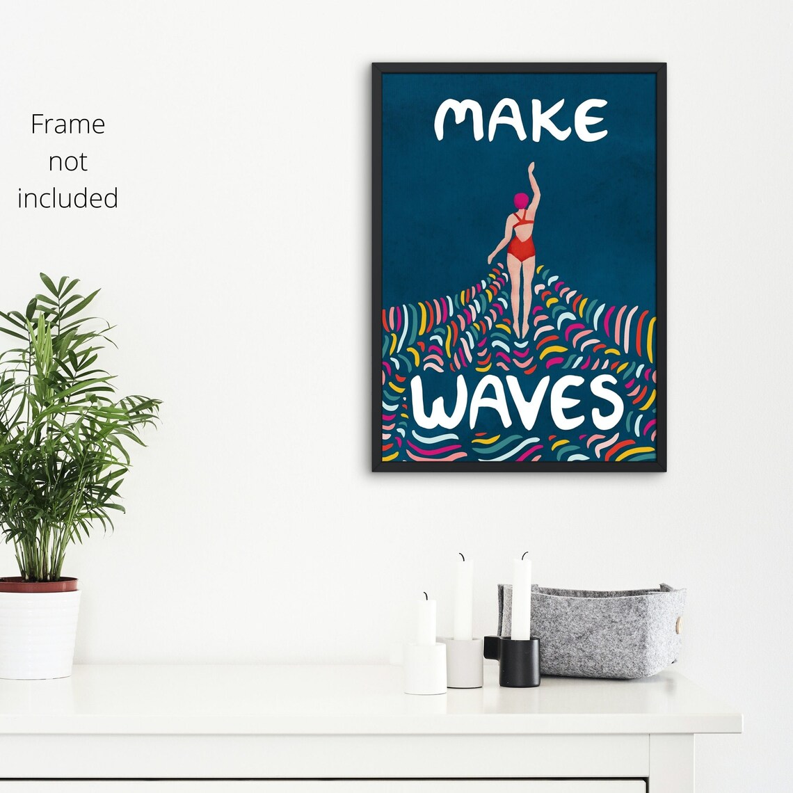 Make Waves Swimmer Swimming Poster Swimmer Illustration | Etsy